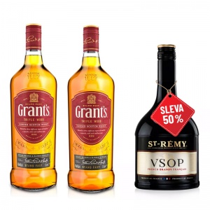 Výhodný balíček 2x Grant´s Triple Wood 1L + St-Rémy VSOP 0,7L za ...