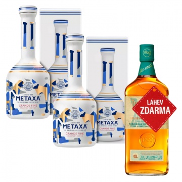 Akce 2+1: 2× Metaxa Grande Fine 0,7L 40% + rum TD XO RumCask ZDARMA ...
